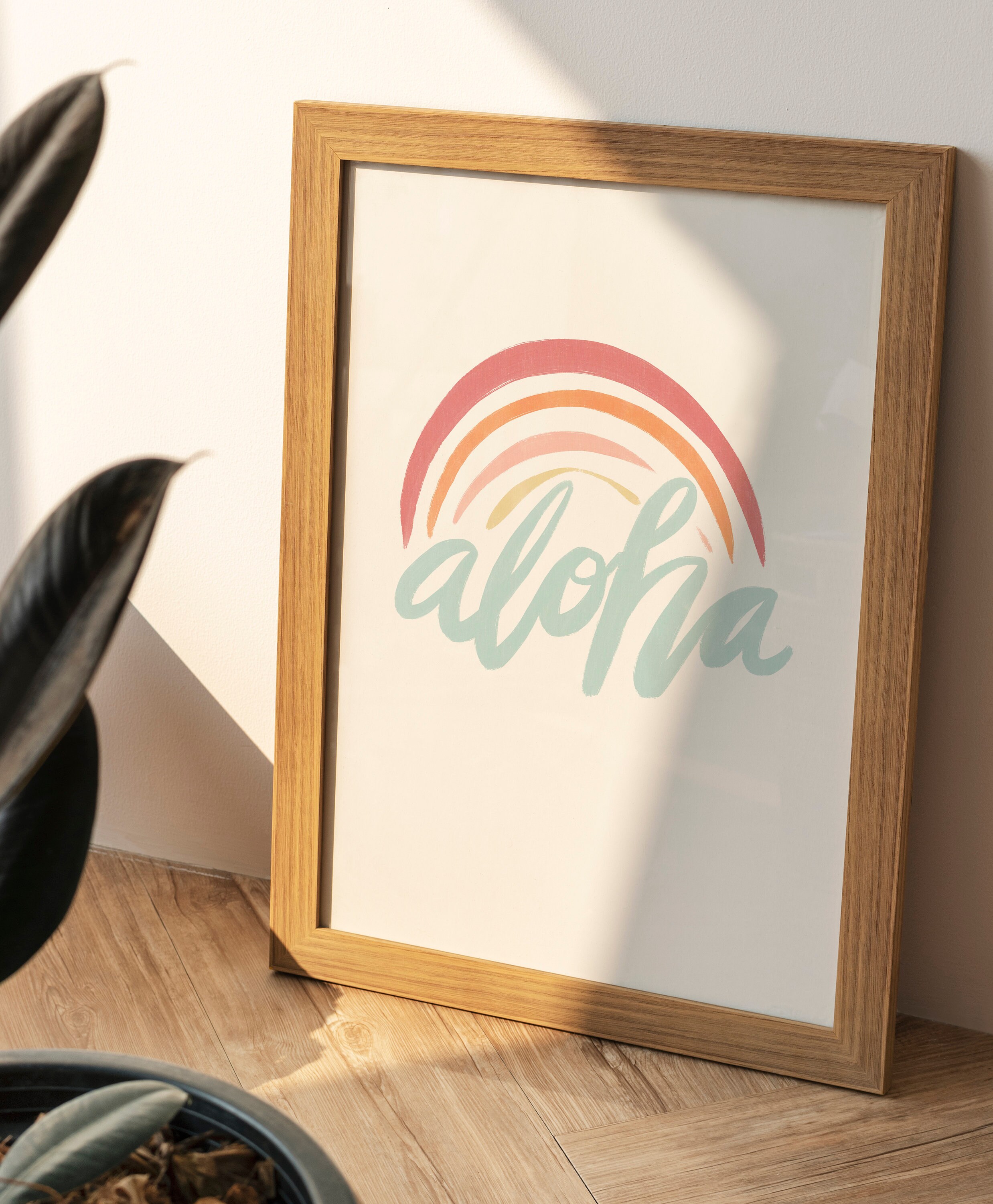 Aloha Rainbow Art Imprimible / Tropical Hawaiian Coastal Digital ...