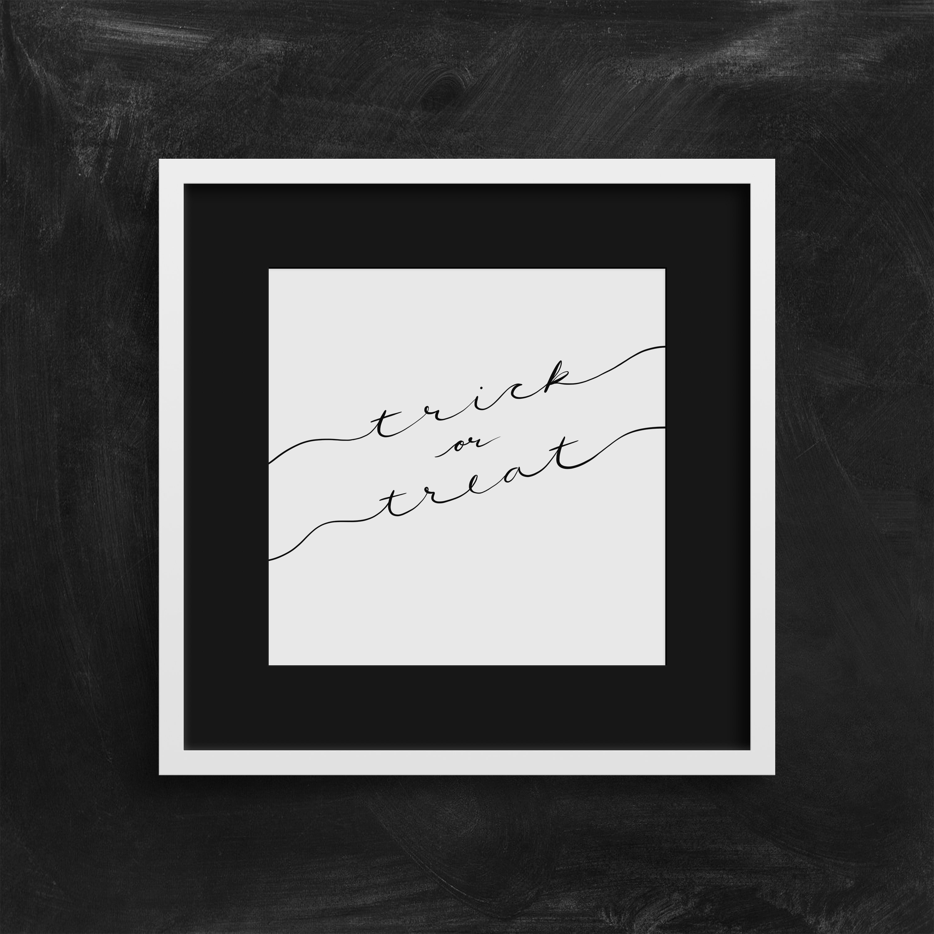 Minimal Trick or Treat Sign Halloween Art Printable | Modern Simple ...