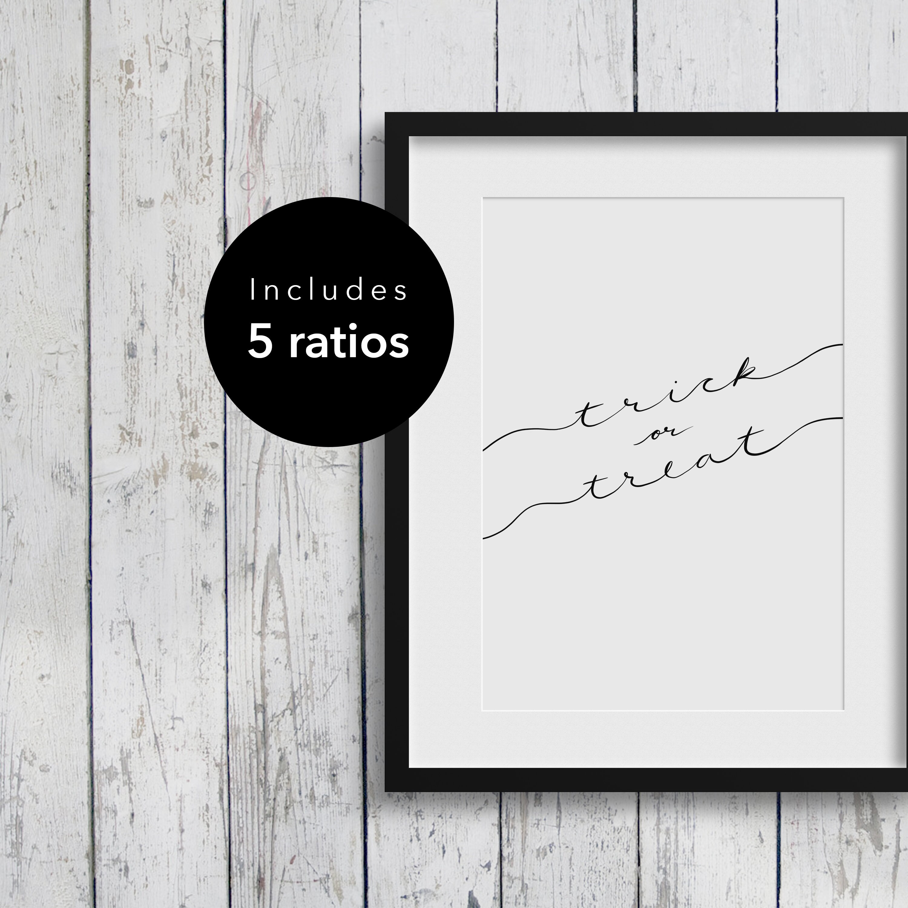 Minimal Trick or Treat Sign Halloween Art Printable | Modern Simple ...