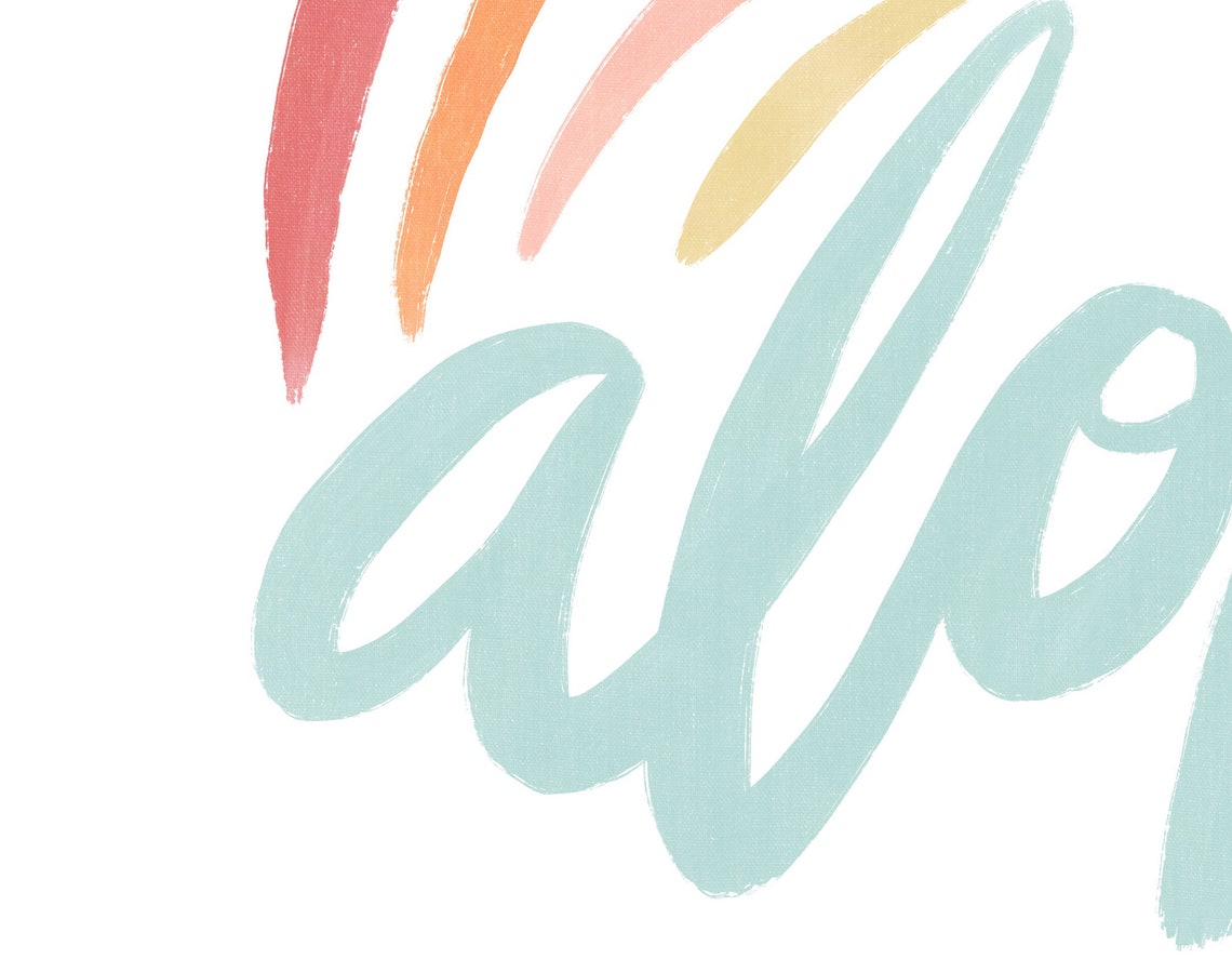 Aloha Rainbow Art Printable Tropical Hawaiian Coastal - Etsy