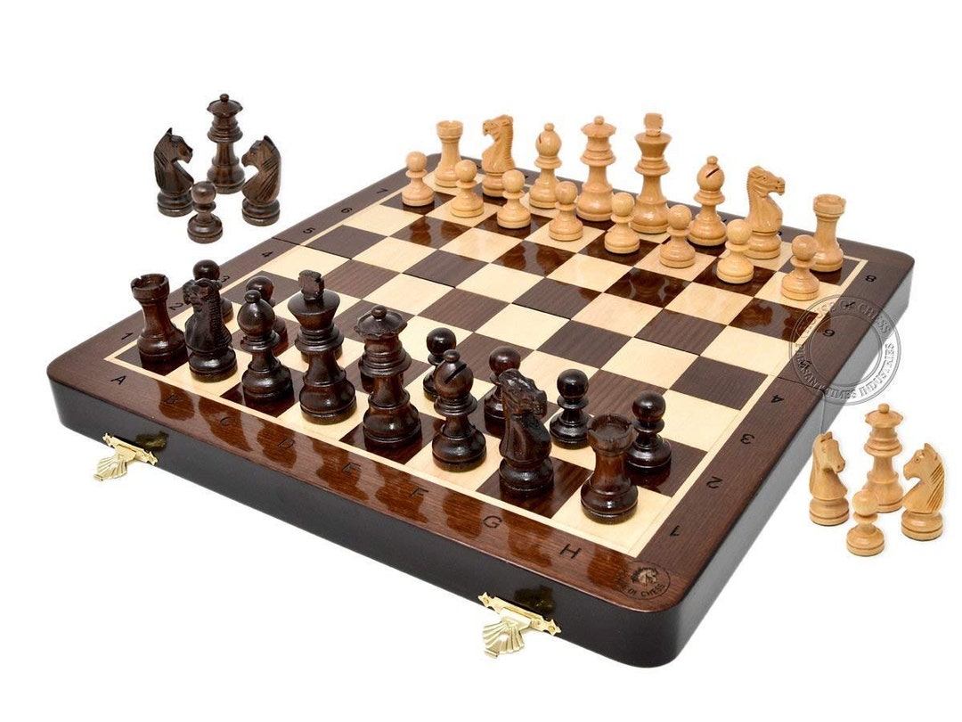 12 Wooden Magnetic Folding Travel Chess Set / Board With 2 Extra ...
