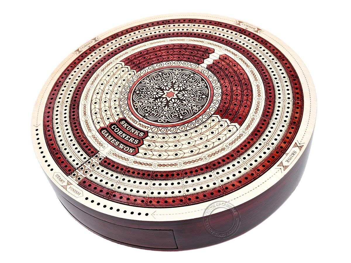 10 Round Shape 4 Tracks Continuous Cribbage Board Maple - Etsy