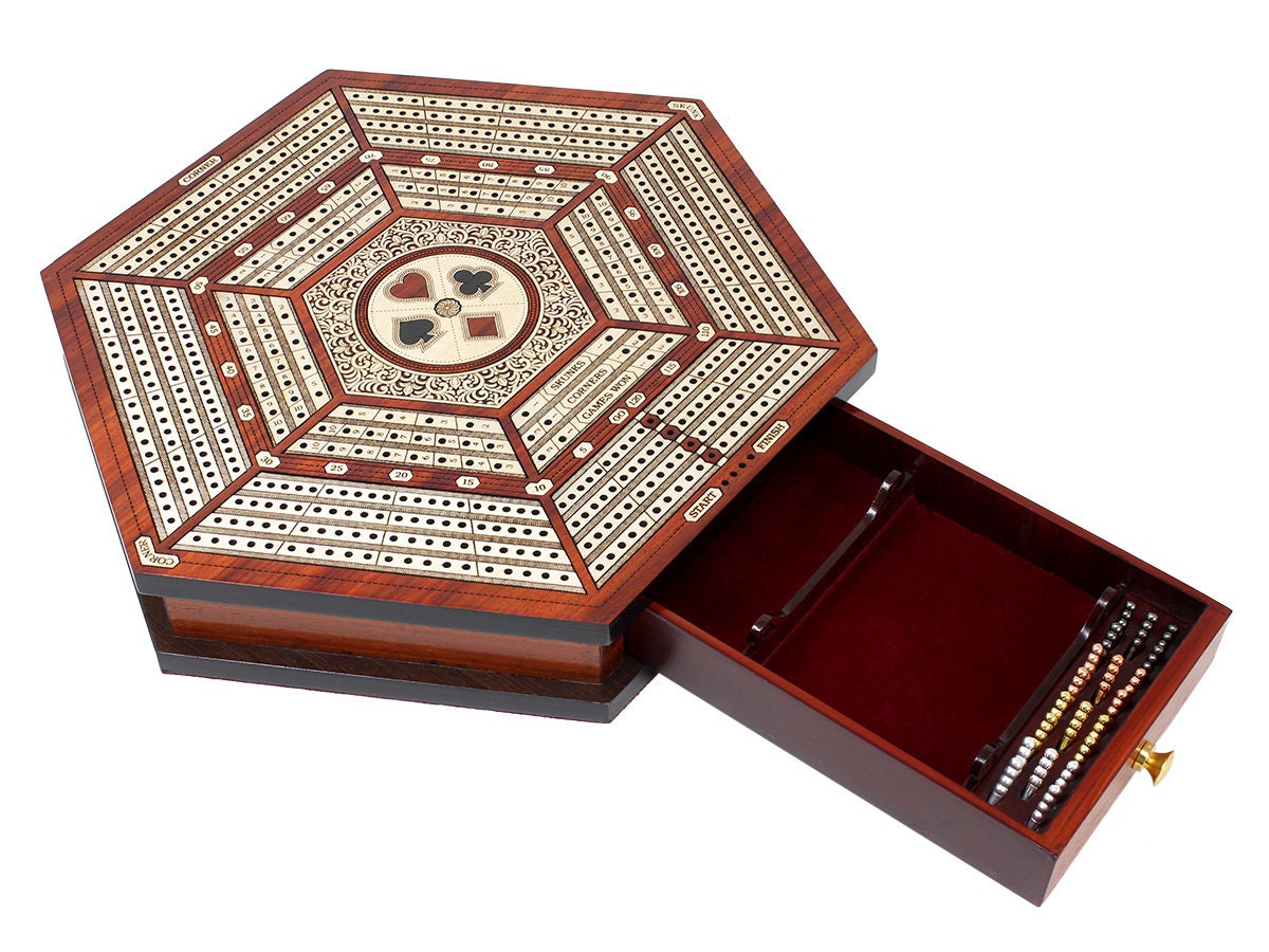 Hexagonal Cribbage Board 11.5 for 4 Players 120 - Etsy