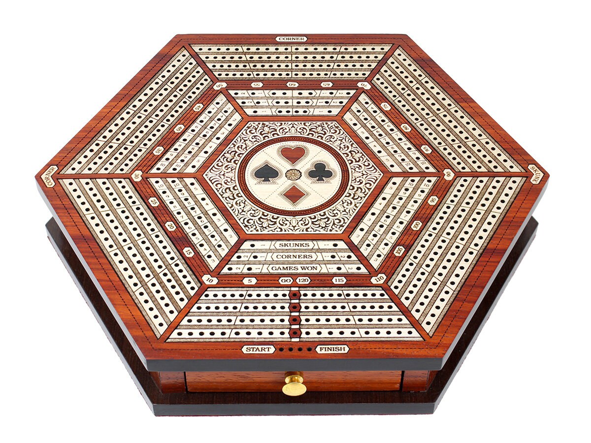 Hexagonal Cribbage Board 11.5 for 4 Players 120 - Etsy