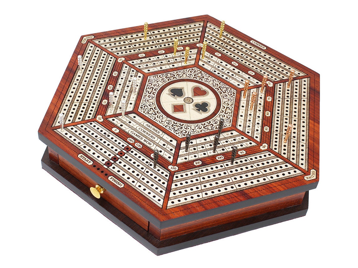 Hexagonal Cribbage Board 11.5 for 4 Players 120 - Etsy