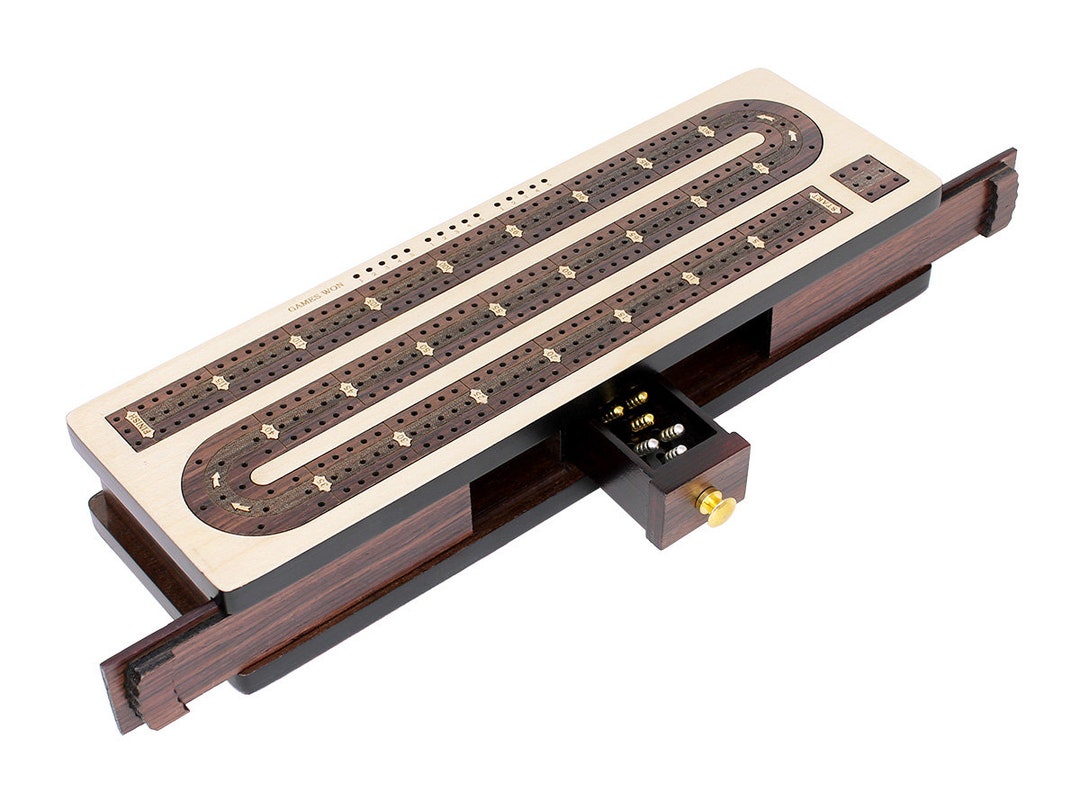 Loop Shape 3 Track 120 Points Wooden Cribbage Board 12 With Sliding ...