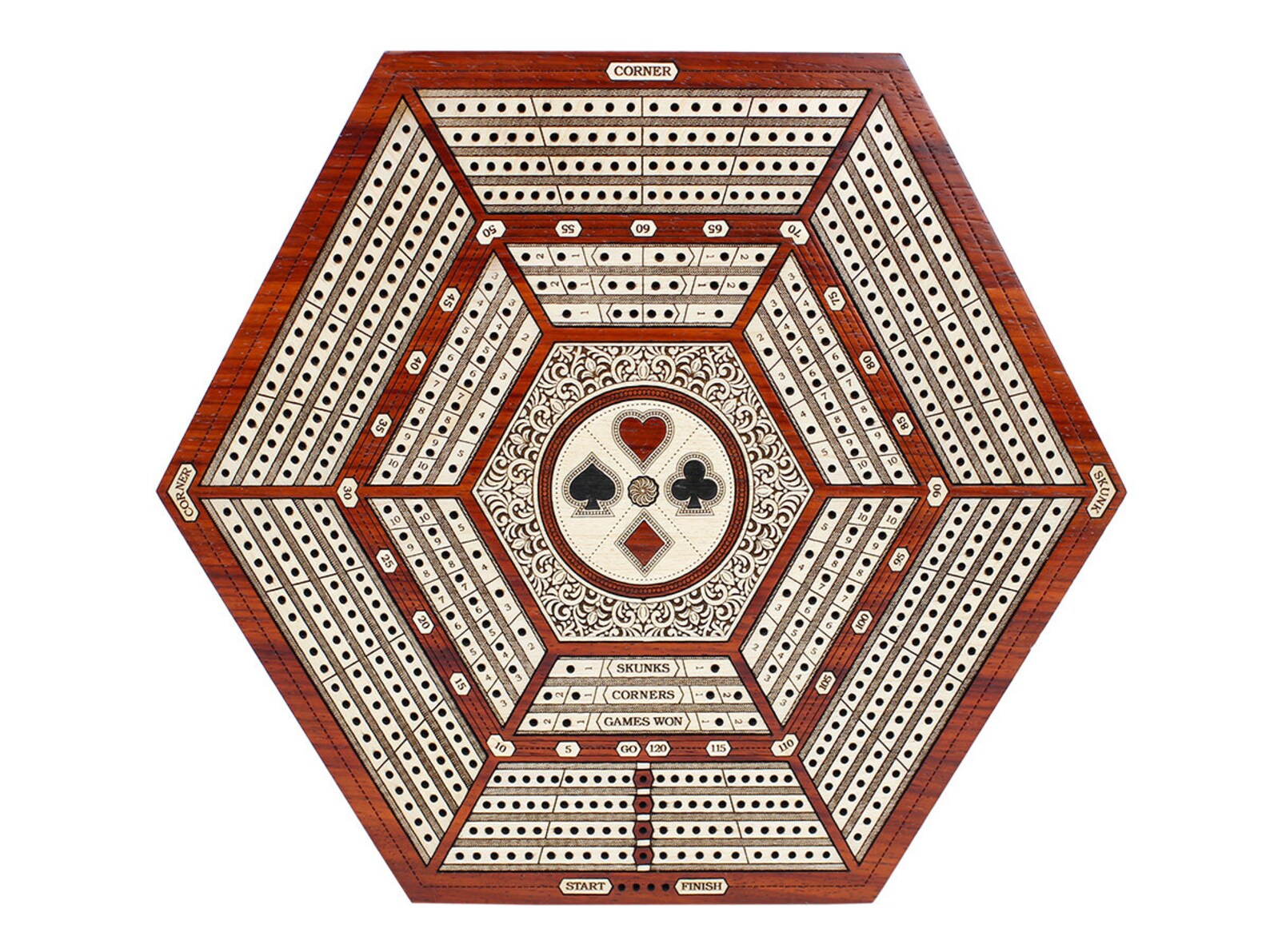 Hexagonal Cribbage Board 11.5 for 4 Players 120 - Etsy