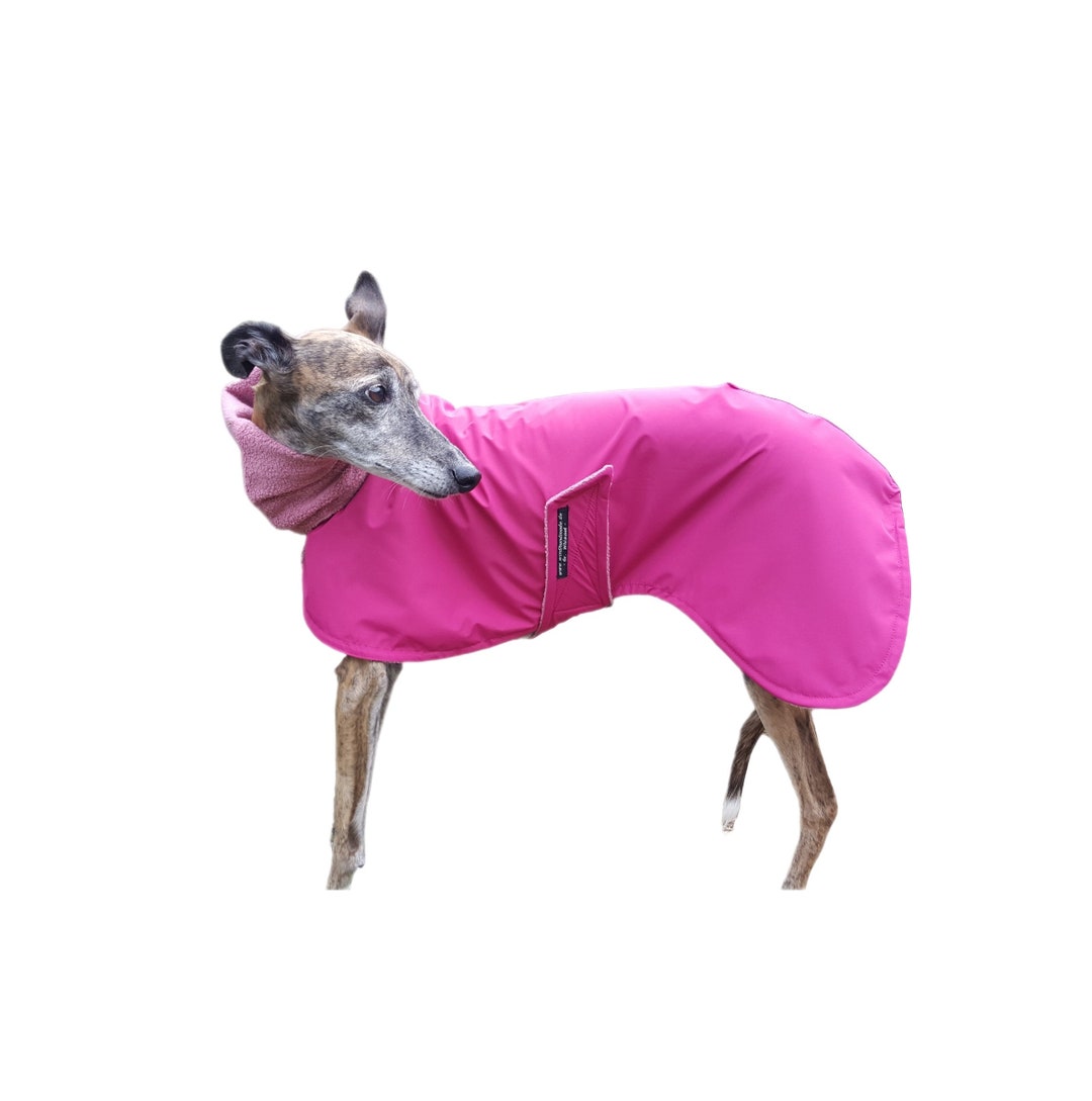 Whippet Raincoat Color Berry, Lining: Cotton Fleece Old Pink, Back ...