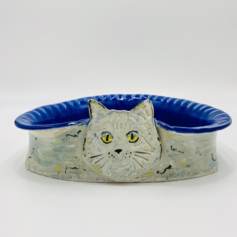 Ceramic Cat Dish - Etsy
