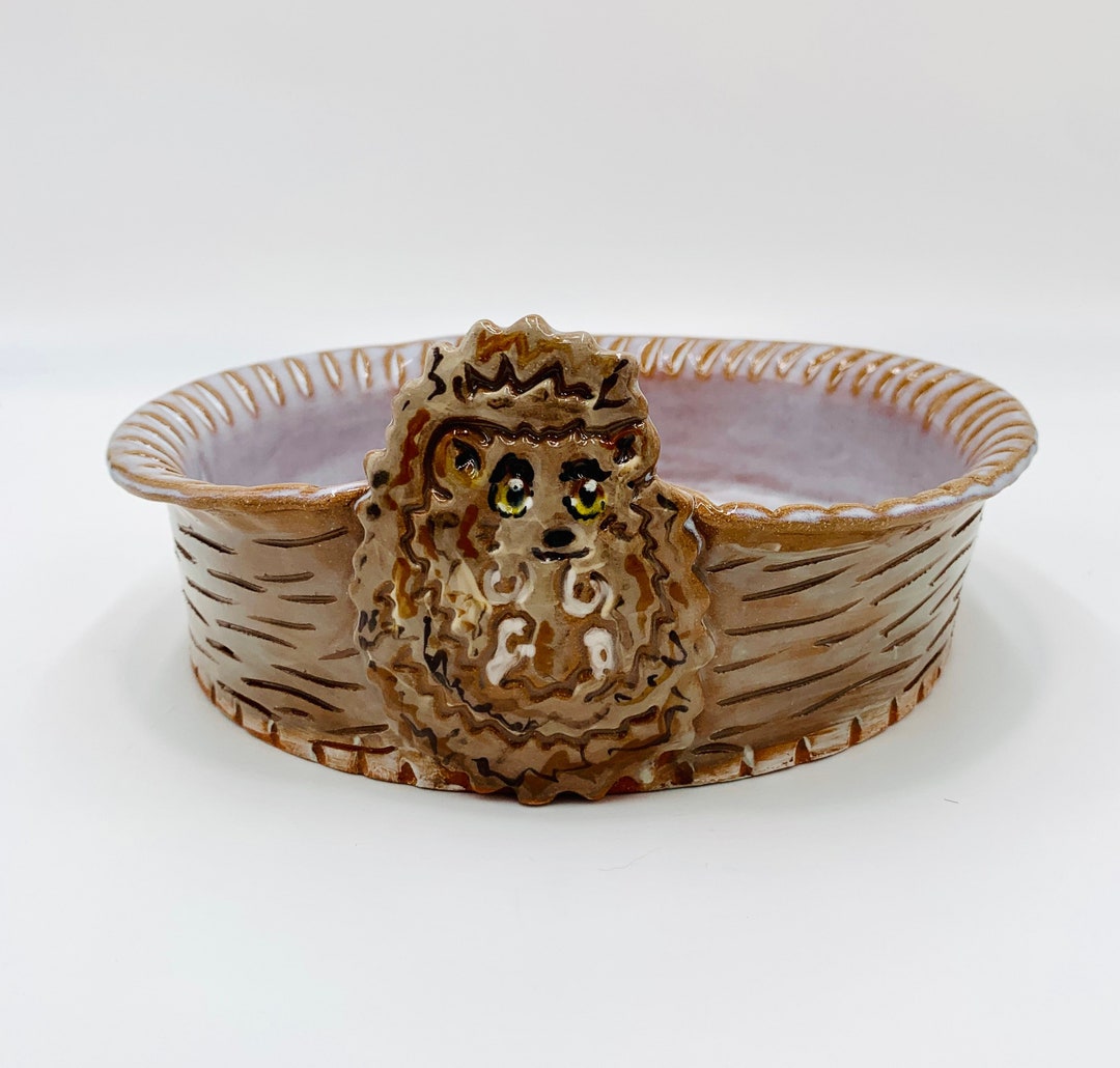 Hedgehog Casserole Dish, Hand Painted Ceramic or Pottery in Brown Clay ...