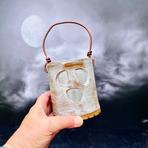 Ghost Luminary With Handle, Handmade Holiday Halloween Ceramic or ...