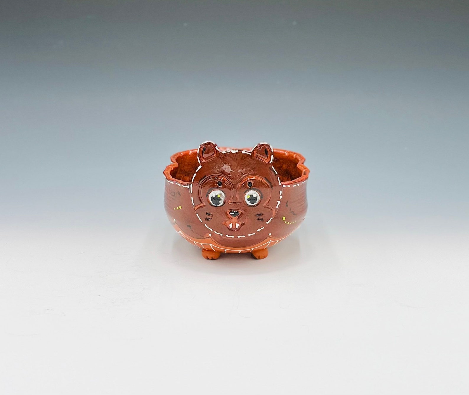 Beaver Bowl Hand Painted in Terra Cotta Clay Ceramic or Pottery - Etsy
