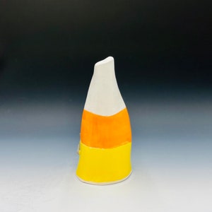 Halloween Candy Corn With Haunter House, Hand Painted Ceramic or ...