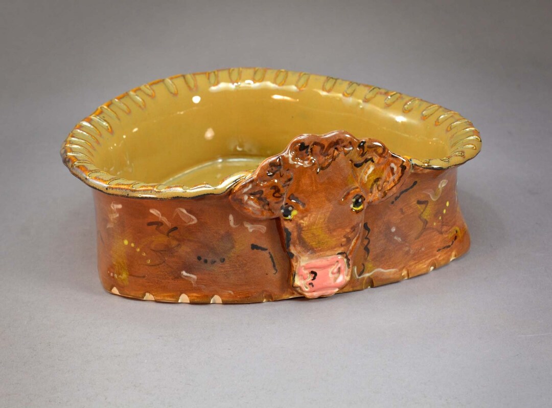 Cow Casserole Dish, Hand Painted Ceramic or Pottery in White Clay - Etsy