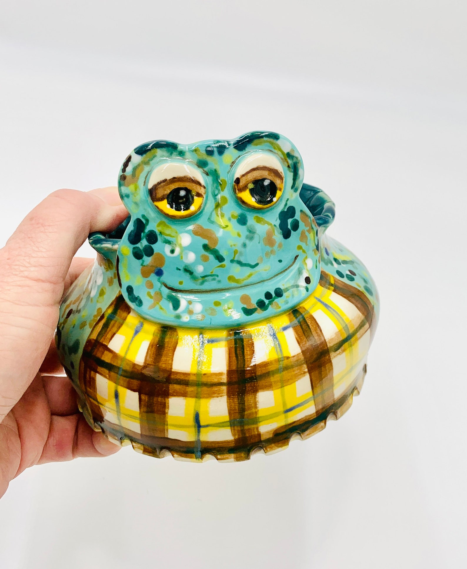 Frog Vase for Succulents Pens or Brushes Hand Painted - Etsy