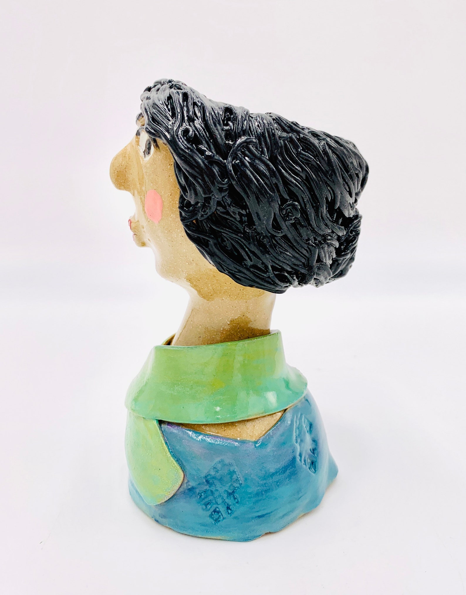 Arabesque Buff Ceramic or Pottery Planter Head or Face Pot for - Etsy