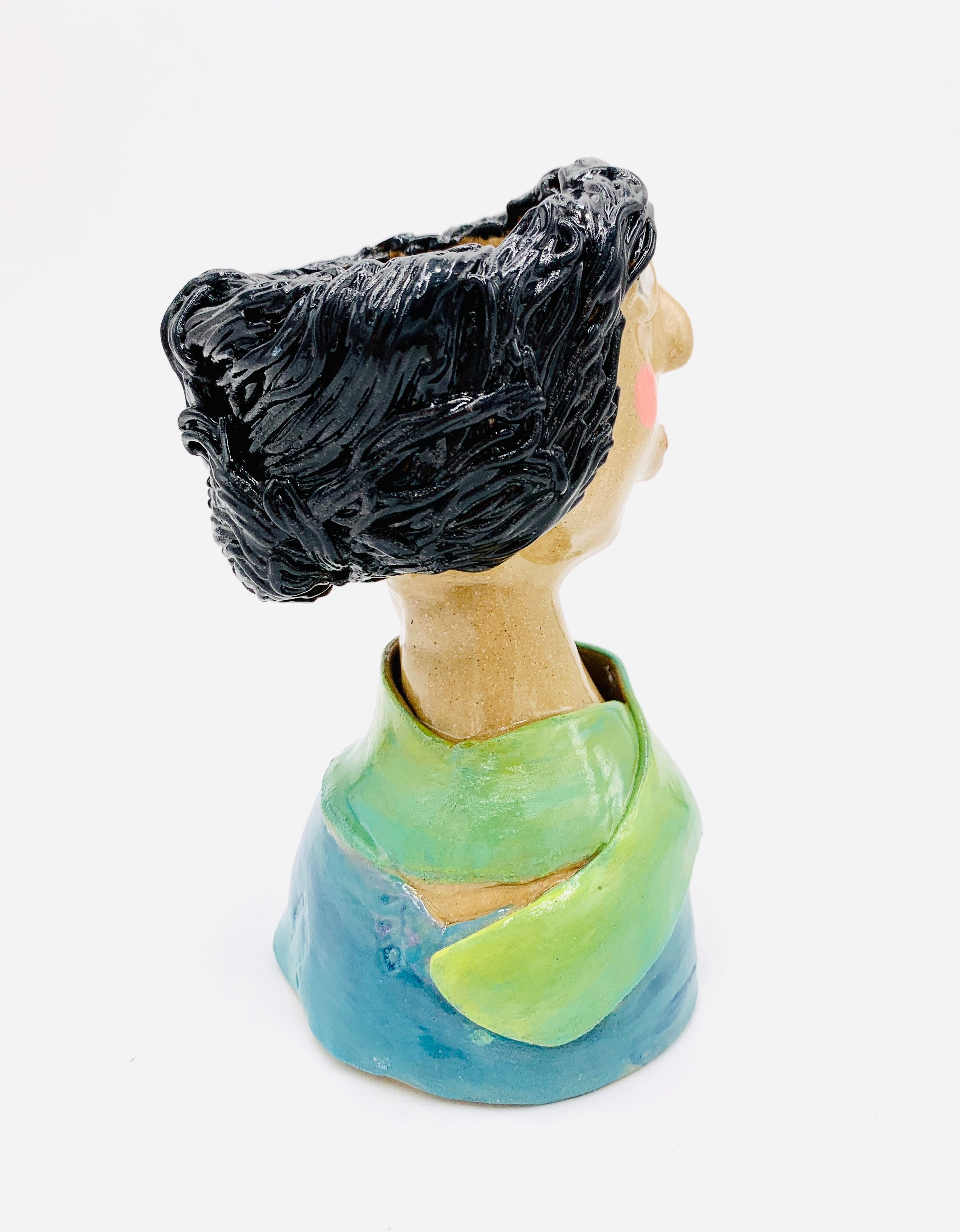 Arabesque Buff Ceramic or Pottery Planter Head or Face Pot for | Etsy