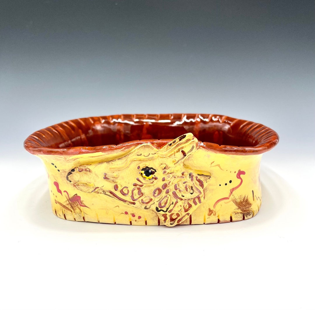 Small Giraffe Casserole Dish, Hand Painted Ceramic or Pottery in Terra ...