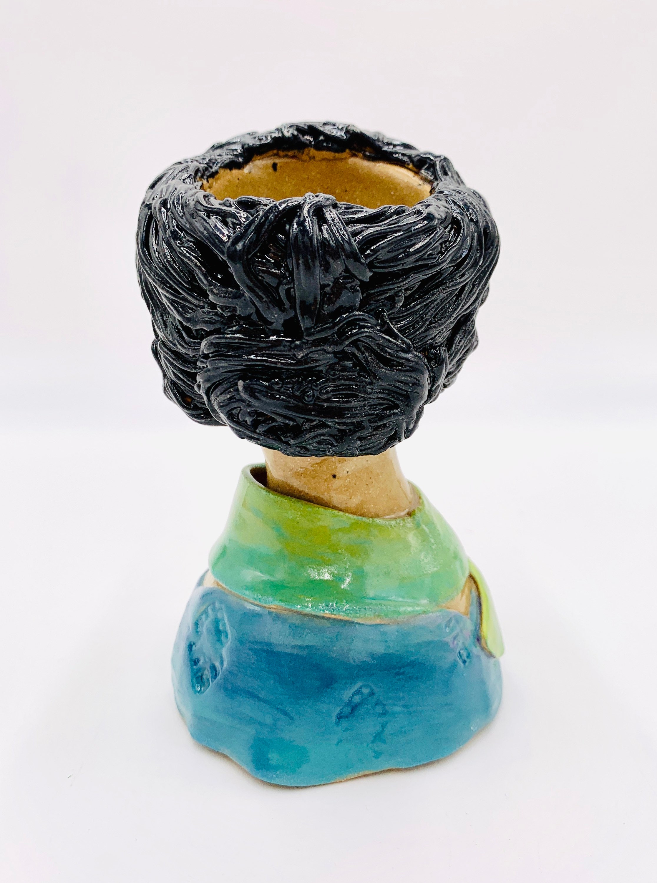 Arabesque Buff Ceramic or Pottery Planter Head or Face Pot for | Etsy