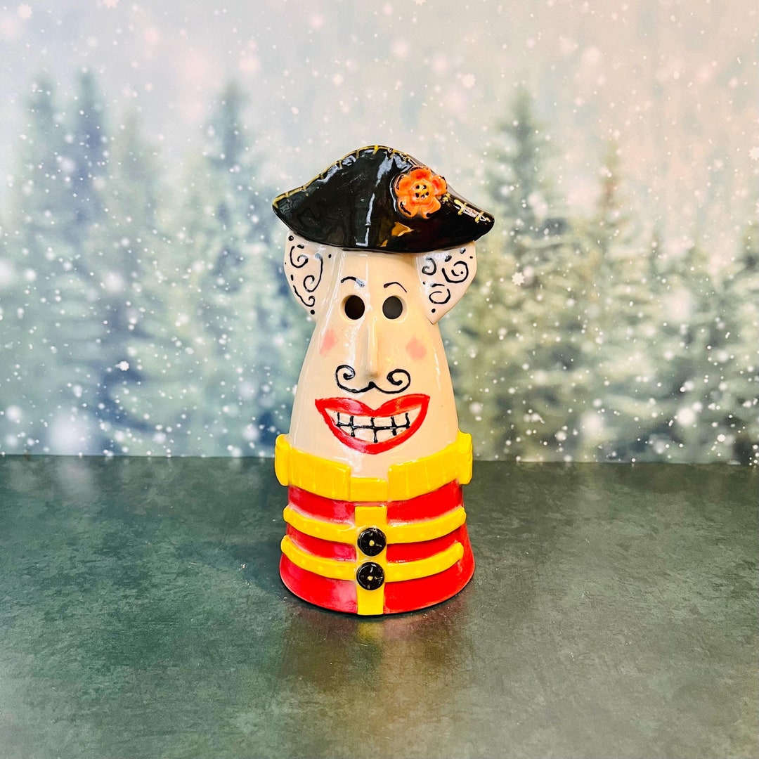 Nutcracker Luminary, Hand Painted Ceramic or Pottery in White Clay - Etsy