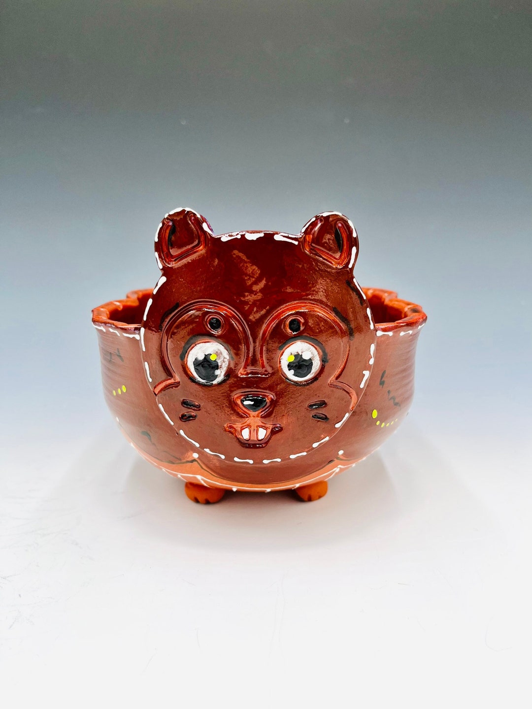 Beaver Bowl Hand Painted in Terra Cotta Clay Ceramic or Pottery - Etsy