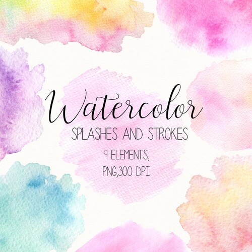 Watercolor Spots Clipart / Splashes and Splotches / Textures / | Etsy