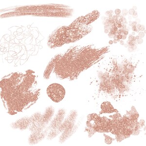 Rose Gold Glitter Splashes and Strokes, Rose Gold Splatter, Rose Gold ...