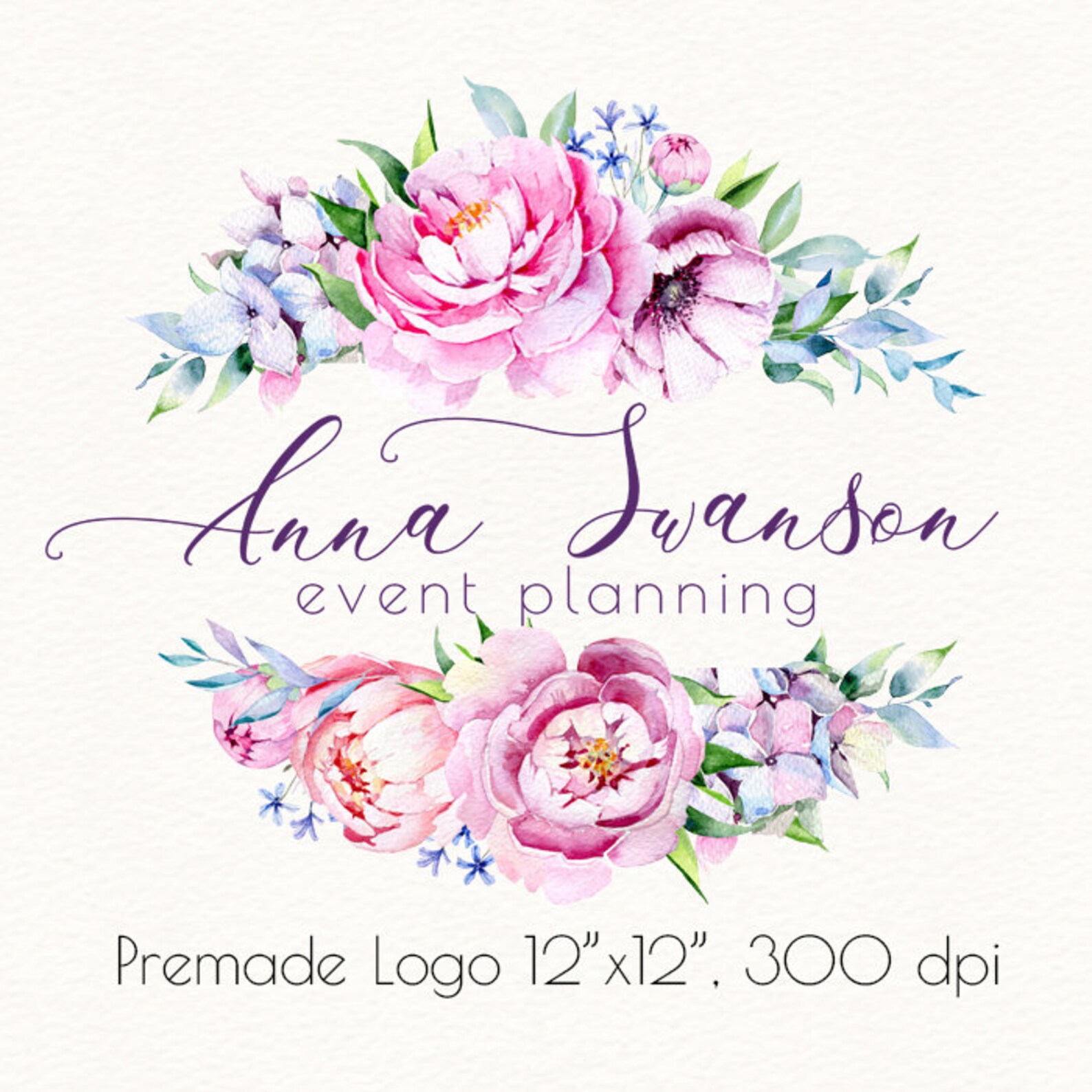 Logotipo de peonía logotipo de hortensia logotipo de | Etsy España