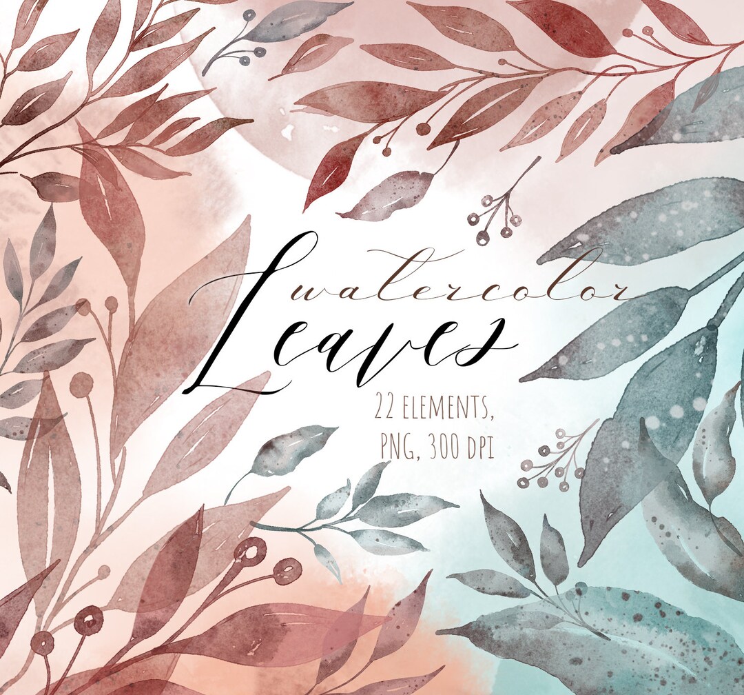 Watercolor Leaves, Design Elements, Beige Leaves, Autumn Leaves ...