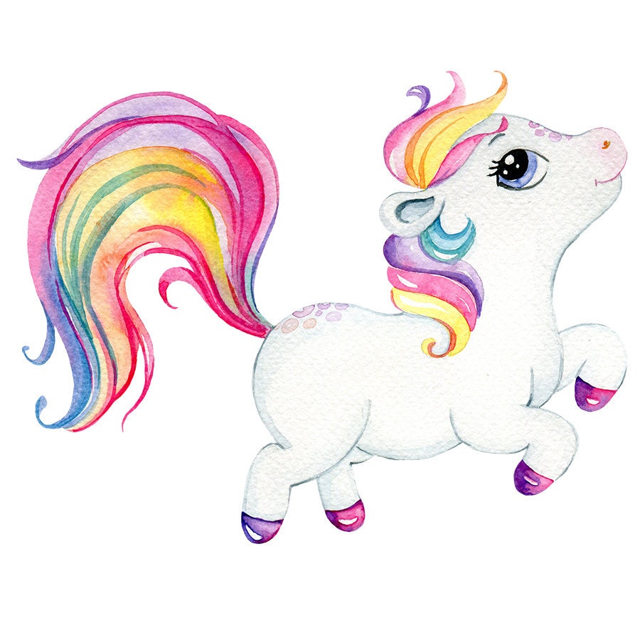 Watercolor Unicorns Clipart,pony Clipart,nursery Art,baby Shower ...