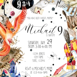 Magic Birthday Invitation,school of Wizardry Invitation,magic Party ...