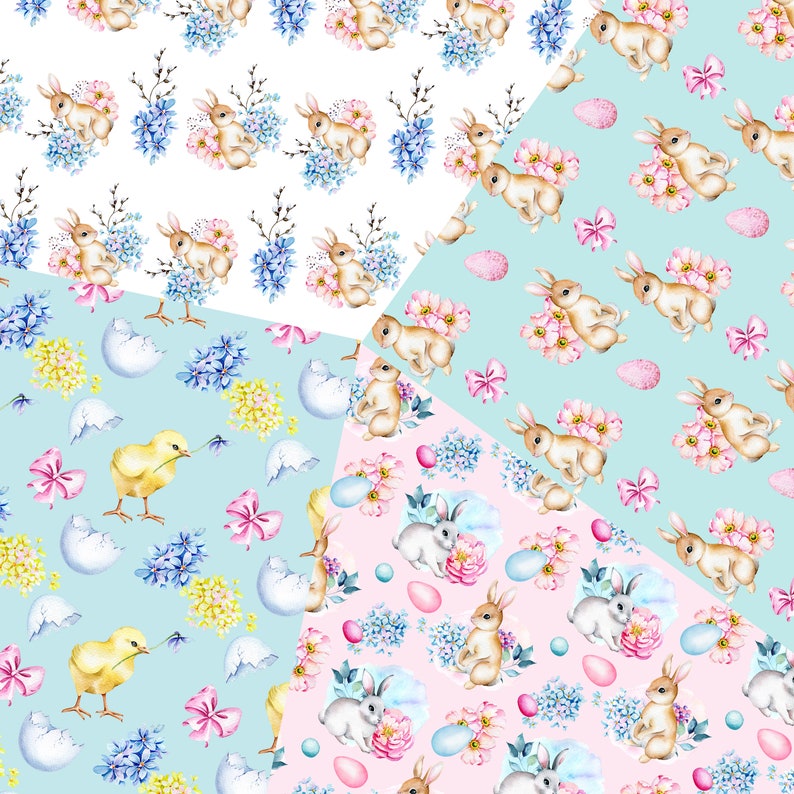 Seamless Watercolor Easter Papers, Easter Seamless Digital Paper ...