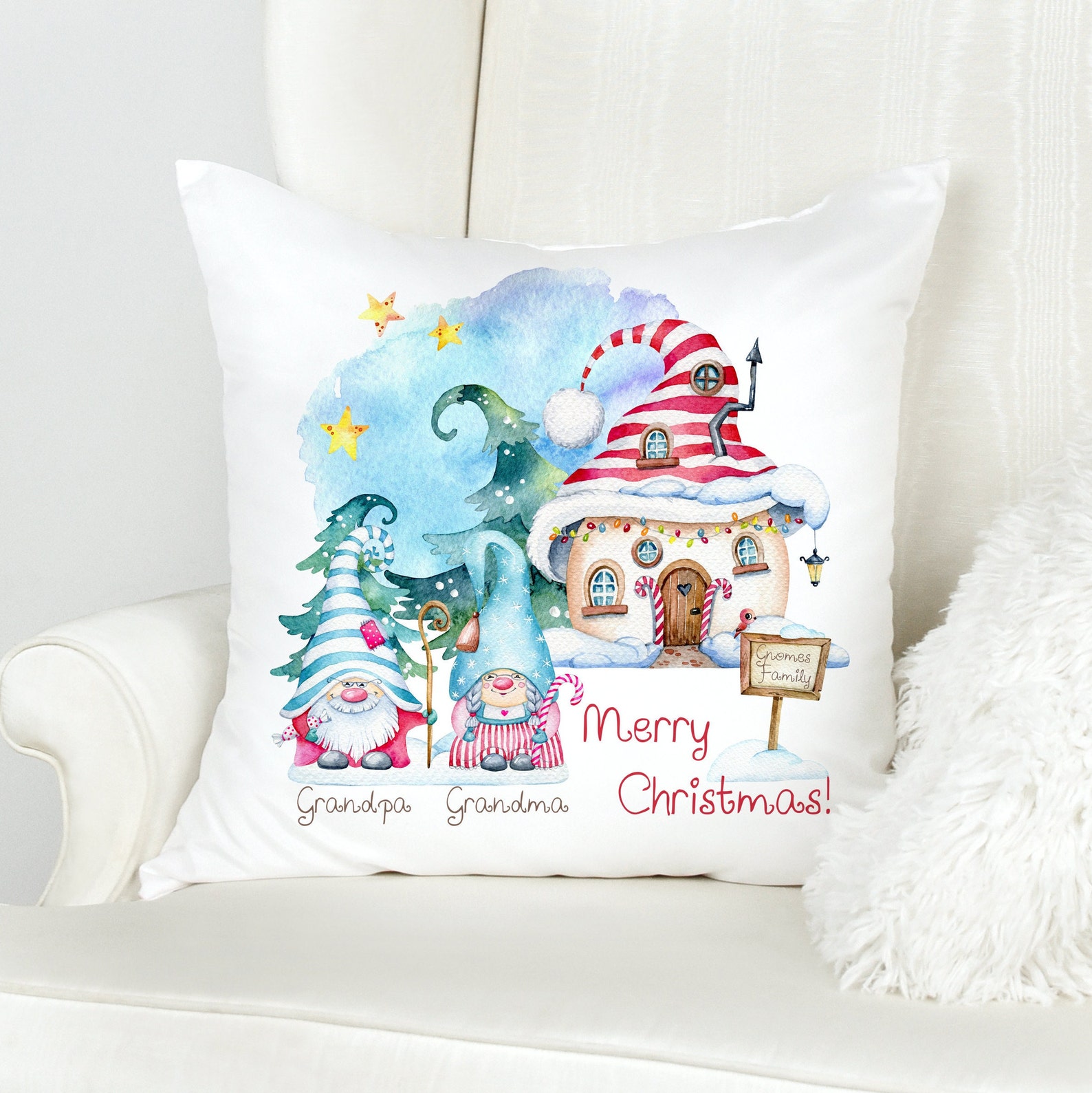 Christmas Gnomes Clipart Watercolor Christmas Clipart Cute - Etsy