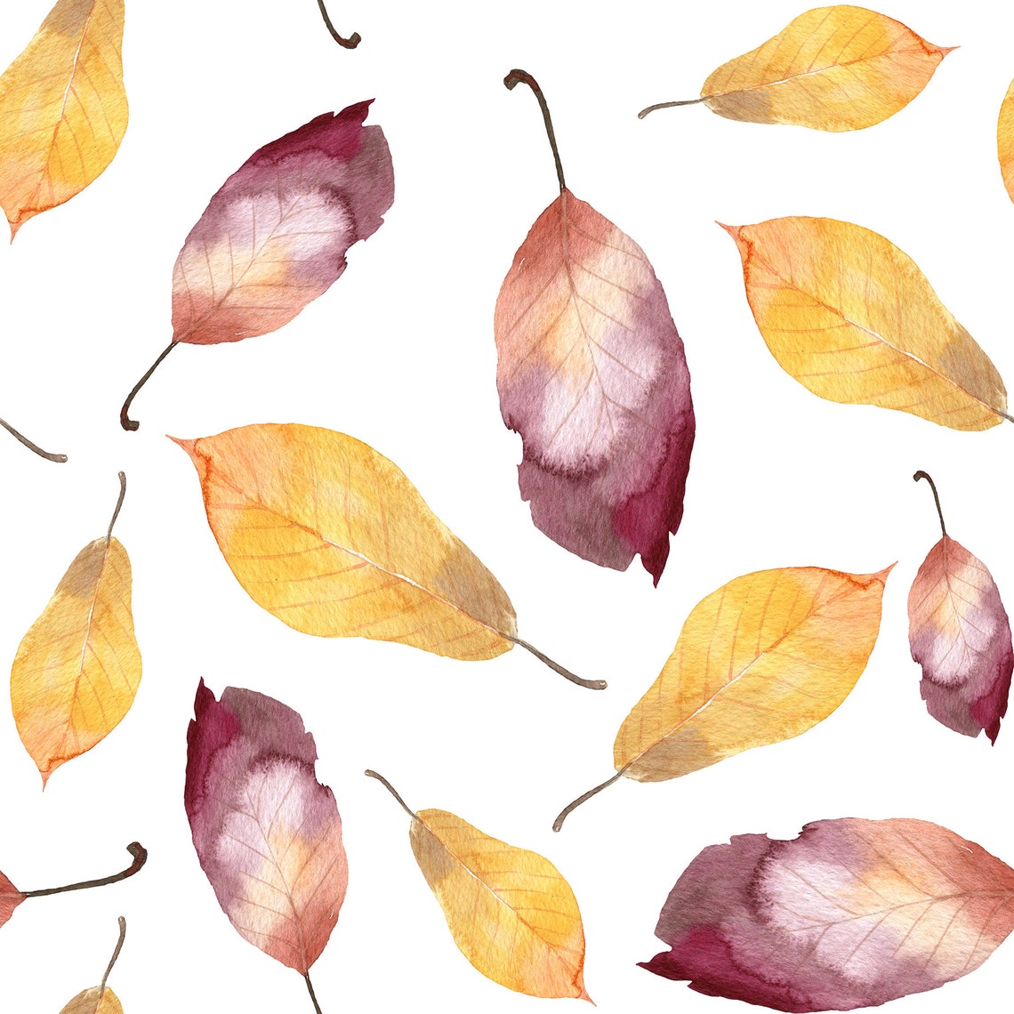 20 Seamless Watercolor Autumn Leaves PapersSeamless | Etsy