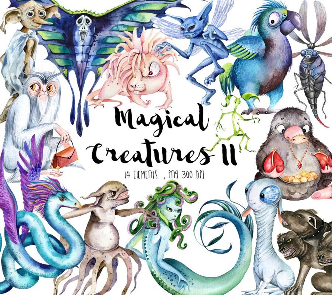 Magical Creatures Clipart, Magic School Clipart, School of Wizardry ...
