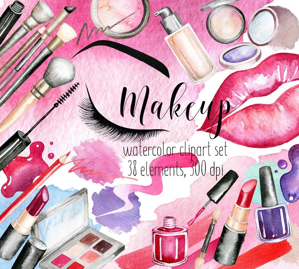 Makeup Cosmetics Clipart,watercolor Makeup Clipart,fashion Clipart ...