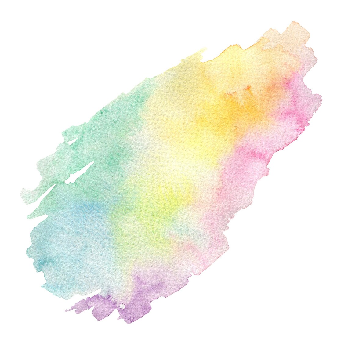Rainbow and Pink Watercolor Splashes and Blobs Watercolor - Etsy