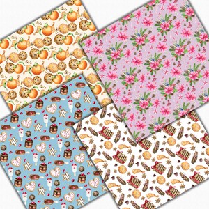 Sweet Christmas Seamless Patterns, Christmas Sweets Digital Papers ...