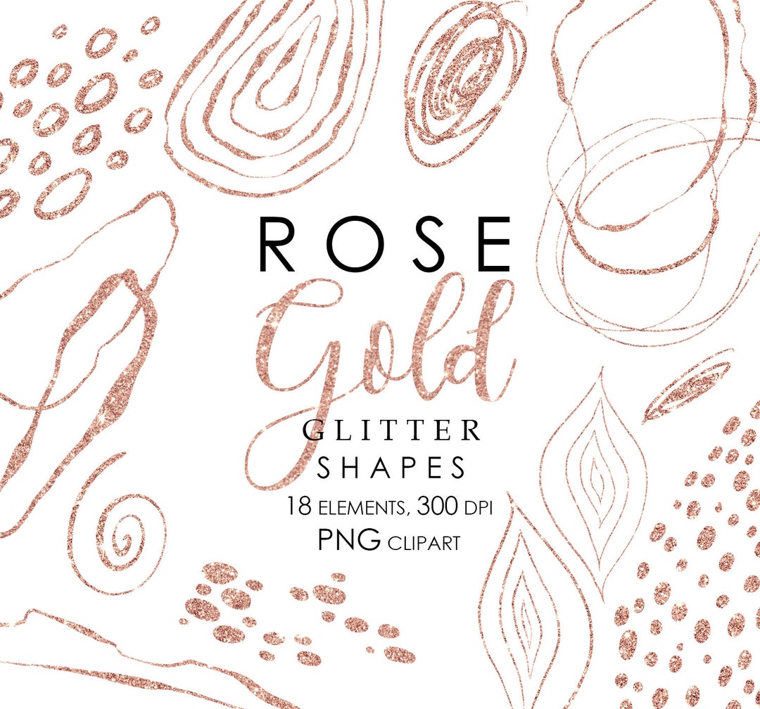 Glitter Shapes, Rose Gold Shapes, Rose Gold Elements, Modern Art Shapes ...