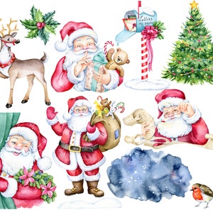 Santa Claus Christmas Clipart Set, Santa Claus Mail, Rudolf the ...