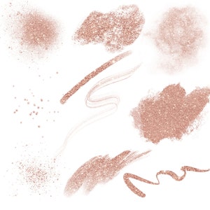 Rose Glitter Splashes and Strokes, Rose Gold Splatter Clipart, Rose ...