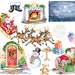 Santa Claus Watercolor Clipart Set, Santa Claus Sleigh, Rudolf the Red ...