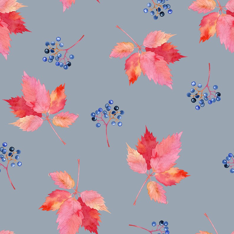 18 Seamless Watercolor Autumn Leaves Digital Papers,oak Leaves Pattern ...