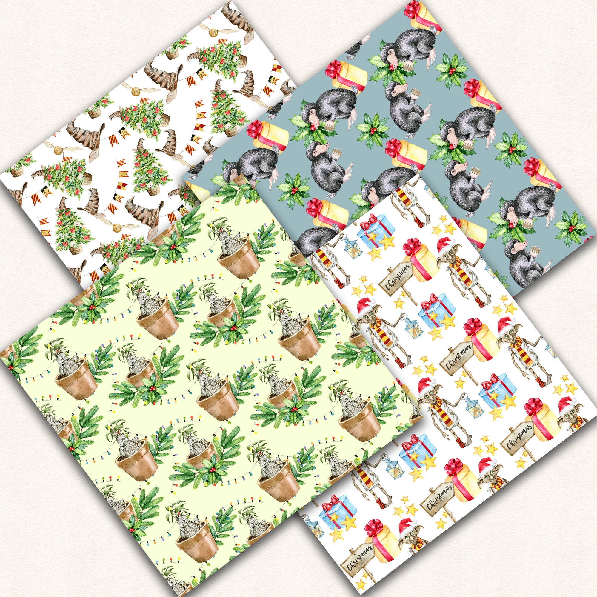 Magical Christmas Seamless Patterns Magic Christmas Seamless - Etsy