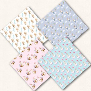 Bunny Digital Paper,easter Digital Paper,easter Scrapbooking, Bunny ...