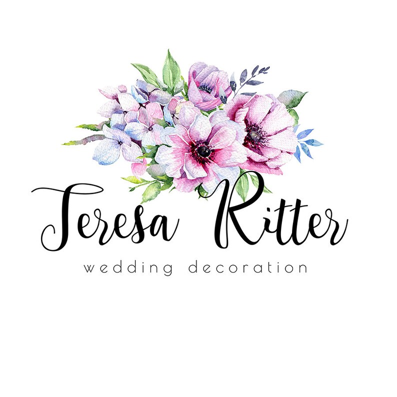 Anemone Logohydrangea Logolilac Watercolor Logopurple - Etsy