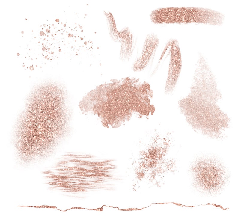 Rose Gold Glitter Splatter and Strokes, Rose Gold Splashes, Rose Gold ...