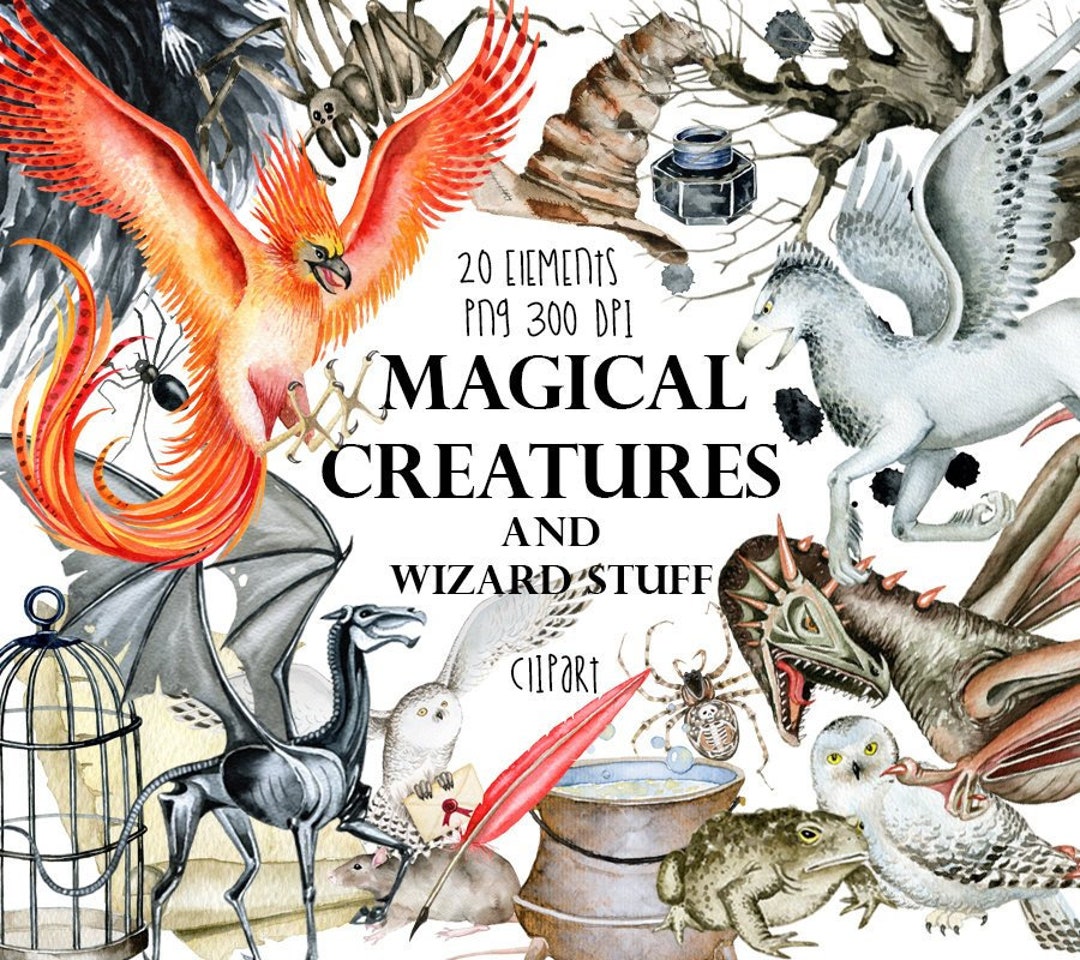 Magical Creatures,magic School Clipart,wizard Supplies,potions,phoenix ...