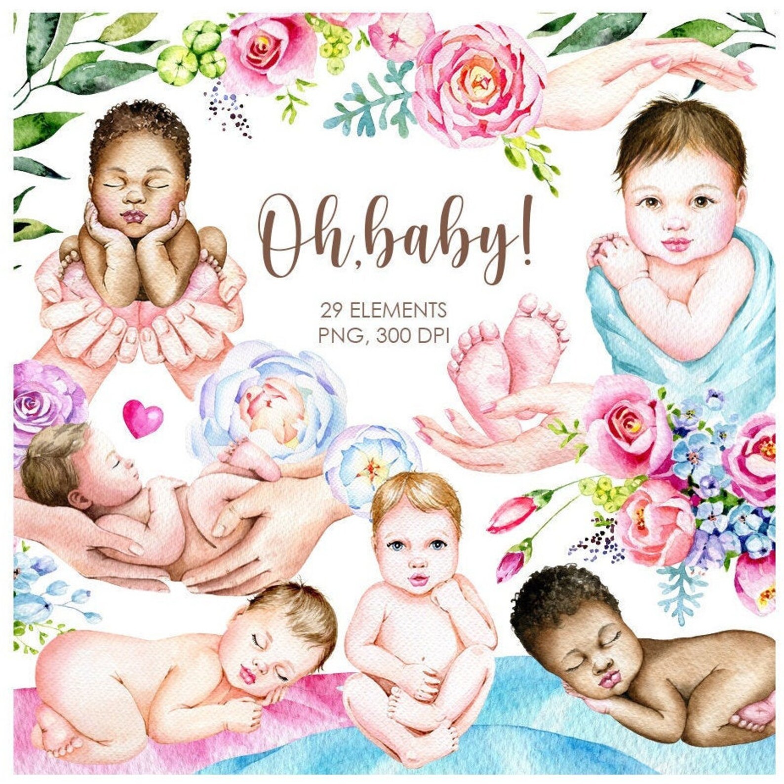 Cute Newborn Baby Clipart Welcome Baby Birthday Baby Shower - Etsy