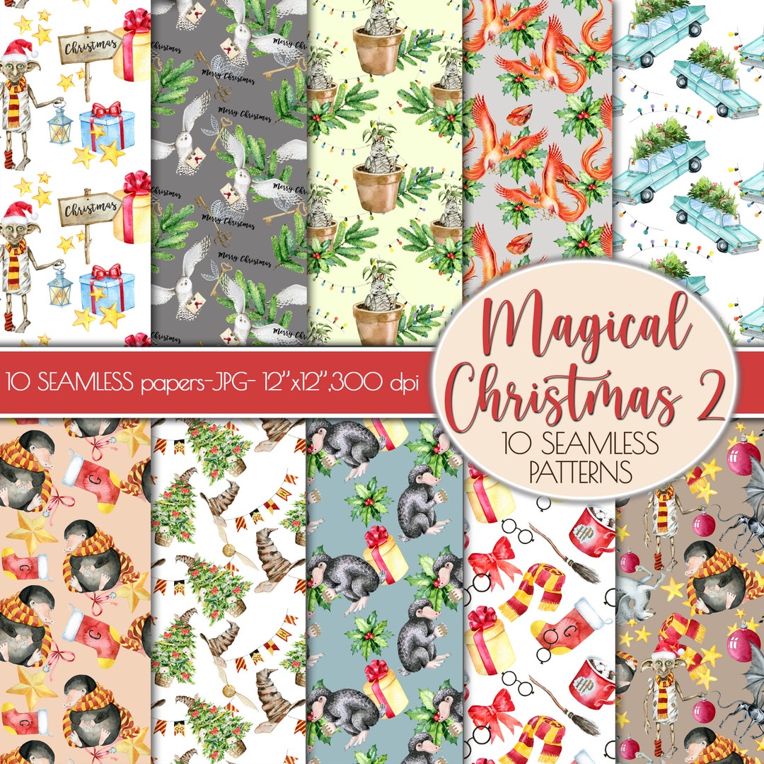 Magical Christmas Seamless Patterns, Magic Christmas Seamless Patterns ...